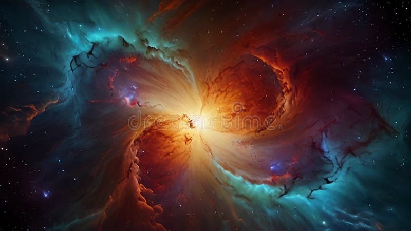 Stunning Nebula in Deep Space with Bright Star Formation Stock Video ...