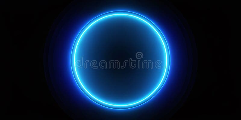 Stunning Neon Blue Circular Frame with Geometric Glow a Versatile PNG ...