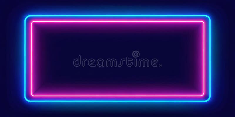 Stunning Neon Rectangle Frame Pink and Blue Gradient Light Border for ...