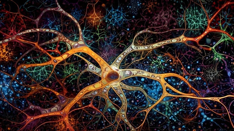 Stunning Neuron Images, Made with Generative AI Stock Illustration ...