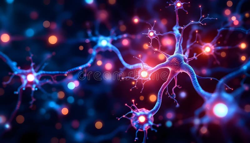 Stunning Neuron Network 3d Render Abstract Art Stock Illustration ...