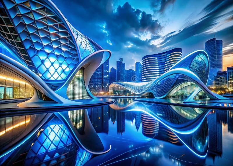 Stunning Night Shots of Biomorphic Parametric Architecture Illuminated ...