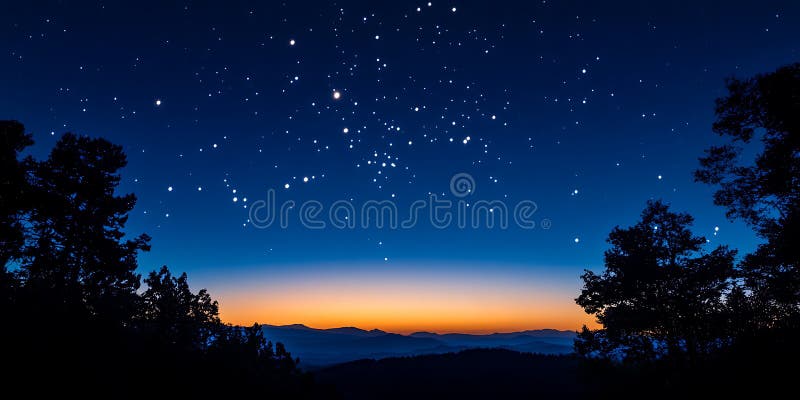 Stunning Night Sky: Starry Sunset Background Image Stock Illustration ...