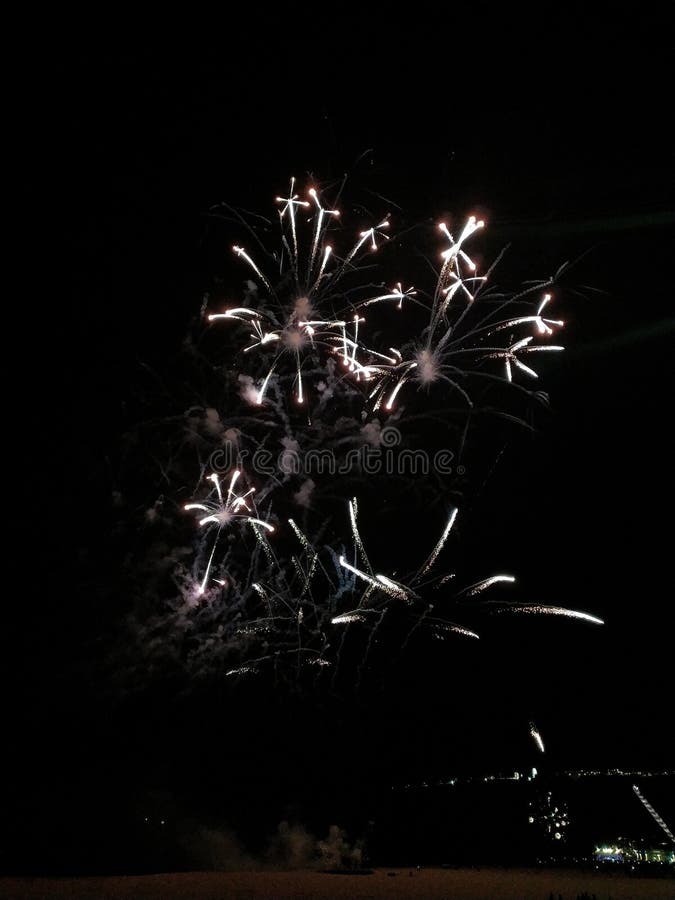 Stunning Nighttime Fireworks Display Explodes Across a Dark Sky ...