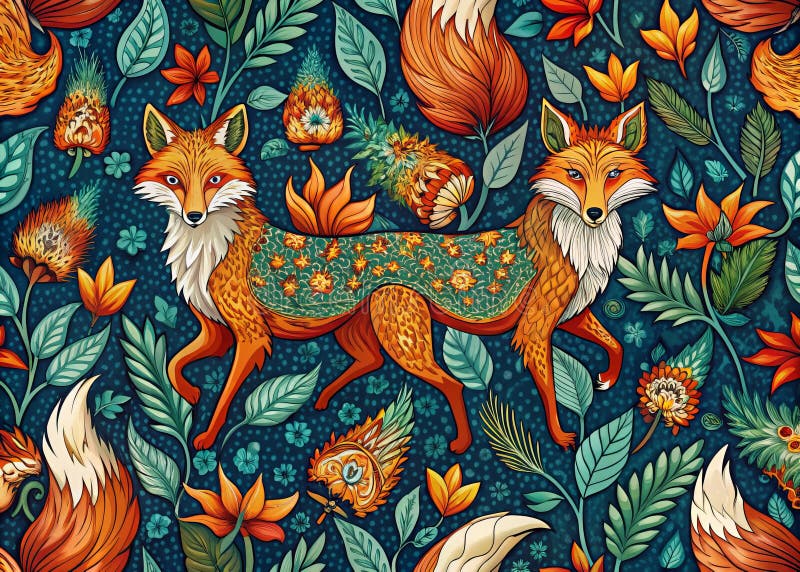 Stunning Nine-Tailed Fox Pattern Design: a Sophisticated Visual for ...