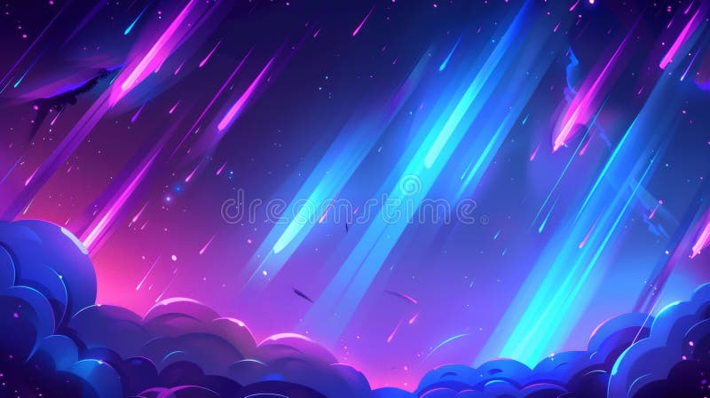 Stunning Northern Lights in a Modern Flat Design with Bright ...