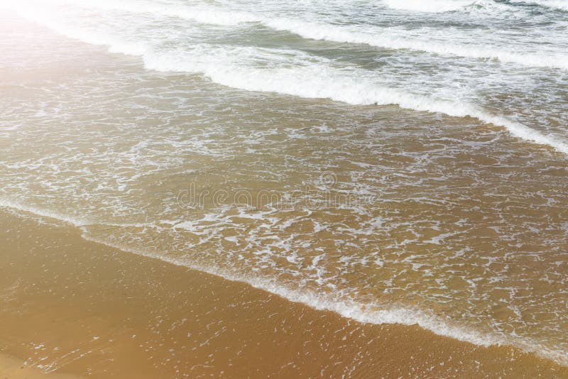 Stunning Ocean Sand Beach with Calm Waves Stock Image - Image of ...