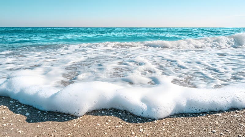 Stunning Ocean Wave Foam on Sandy Beach Royalty Free Image Stock ...
