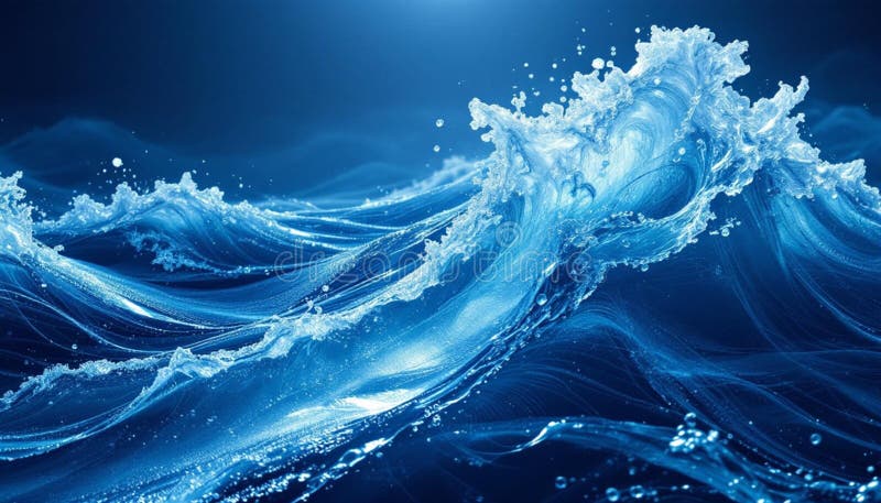 Stunning Ocean Wave Image Deep Blue Water Texture Stock Illustration ...