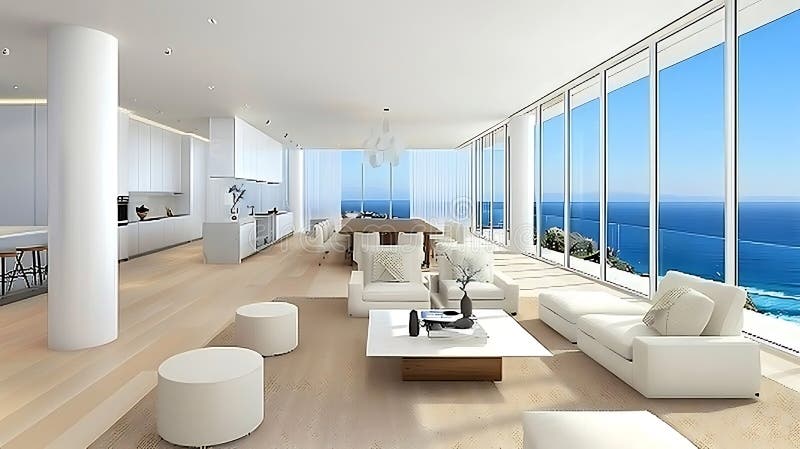Stunning Oceanfront Villa Interior Design with Open Plan Living and ...
