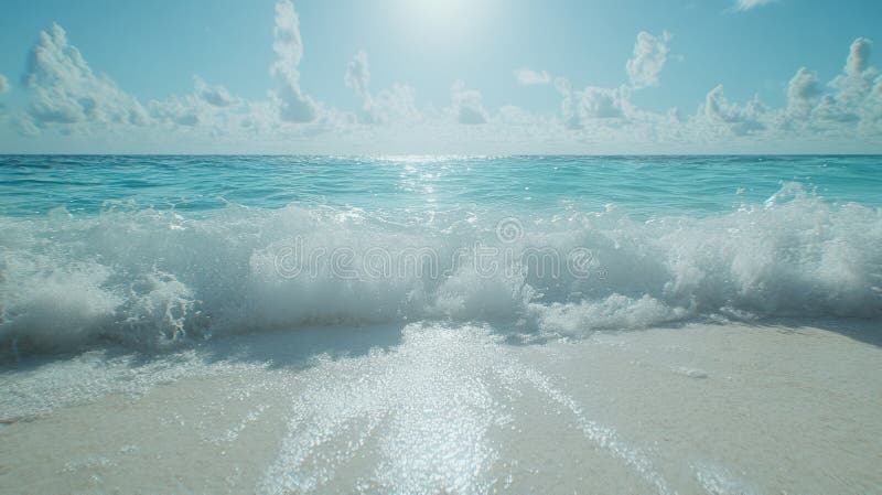 Tranquil Oceanscape: Mesmerizing Waves and Marine Textures on Sandy ...