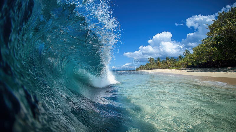 Tranquil Oceanscape: Mesmerizing Waves and Marine Textures on Sandy ...