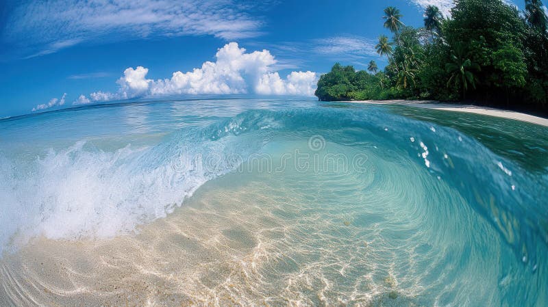 Tranquil Oceanscape: Mesmerizing Waves and Marine Textures on Sandy ...