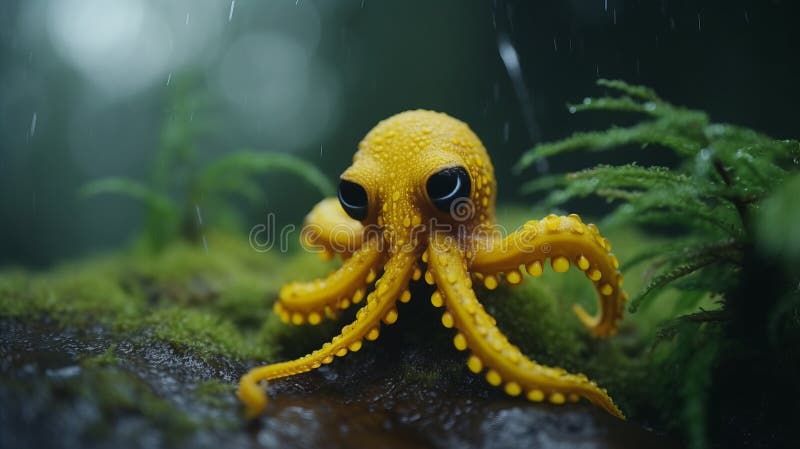 Stunning Octopus in Rain: a Dreamy and Cute Photo-realistic Cinema4d ...