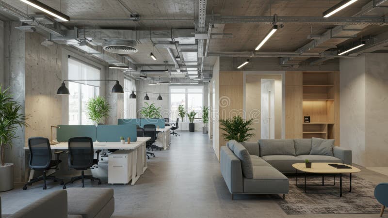 Modern AI-Generated Office Design Stock Illustration - Illustration of ...