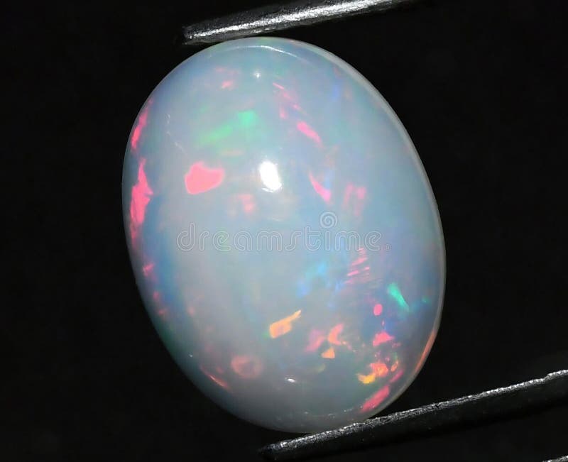 Stunning Opal Gemstone with Iridescent Colors Displayed Elegantly Stock ...