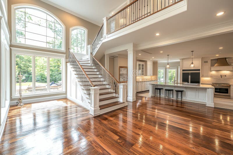 Stunning Open-concept Home Interior Modern Design Living Room and ...