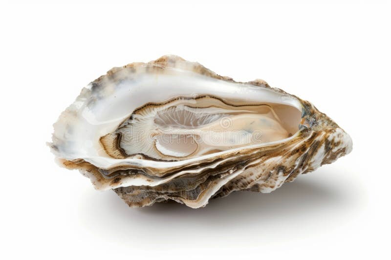 A Stunning Open Oyster Rests Gracefully on a Smooth Surface. Its Unique ...