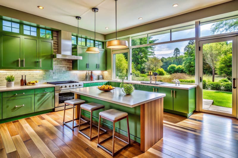 Stunning OpenConcept Kitchen with Backyard Oasis Modern Design and ...