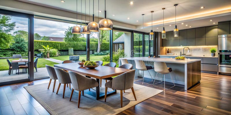 Stunning OpenConcept Kitchen and Dining Room Design Natural Light Glass ...