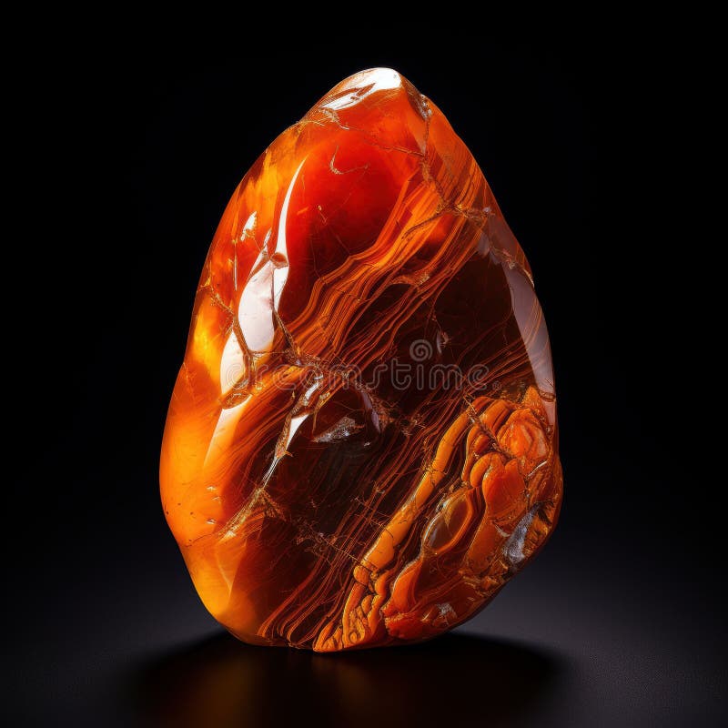Stunning Orange Amber with Thin Stripes and Beautiful Patterns on a ...