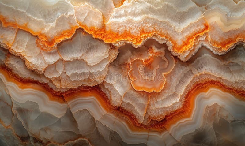 Stunning Orange White Agate Stone Texture Intricate Patterns Layers ...