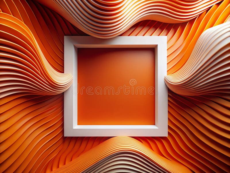 Stunning Orange and White 3D Geometric Wave Frame Background Aerial ...