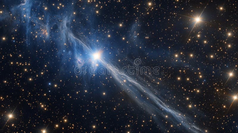 Stunning Outer Space Scene Featuring a Pulsar Emitting Light Surrounded ...
