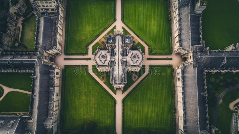 A Stunning Overhead View of a Magnificent Castle and Its Symmetrical ...