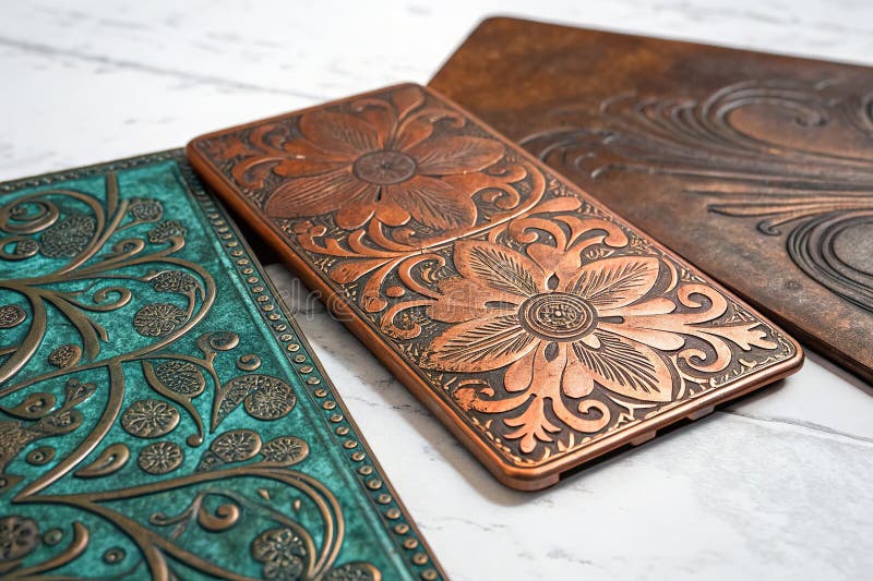 Stunning Oxidized Copper Sheet Art Intricate Patterns and Vibrant ...