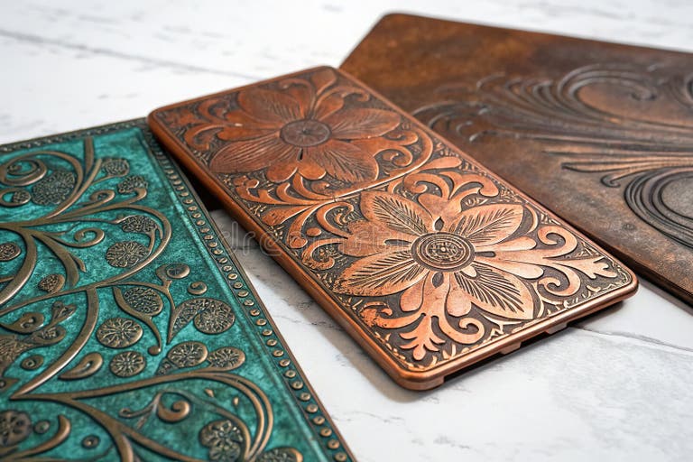 Stunning Oxidized Copper Sheet Art Intricate Patterns and Vibrant ...
