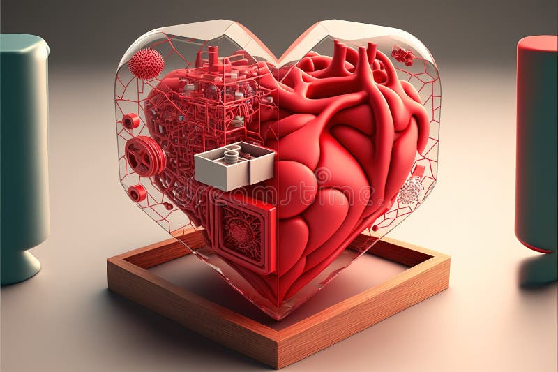 Captured Love a Heart in a Glass Box Stock Illustration - Illustration ...