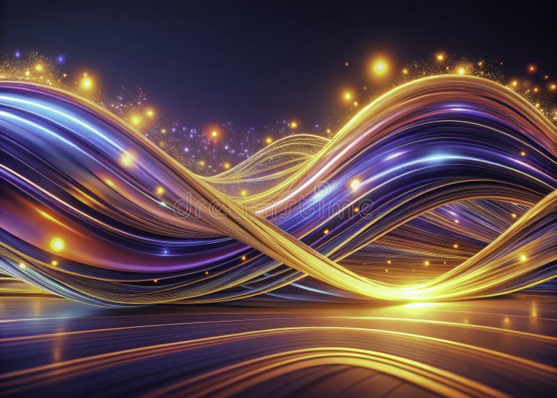 Stunning Panoramic Abstract Background Design Featuring Flowing Glowing ...