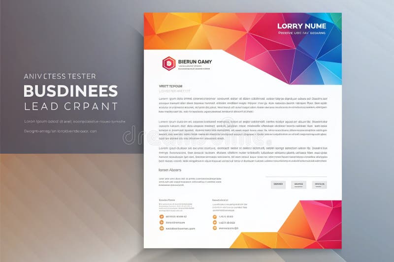 Stunning Panoramic Abstract Business Letterhead Template for Modern ...