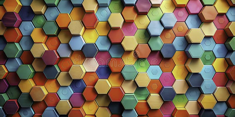 Stunning Panoramic Hexagon Backgrounds 3D Overlapping Patterns for ...