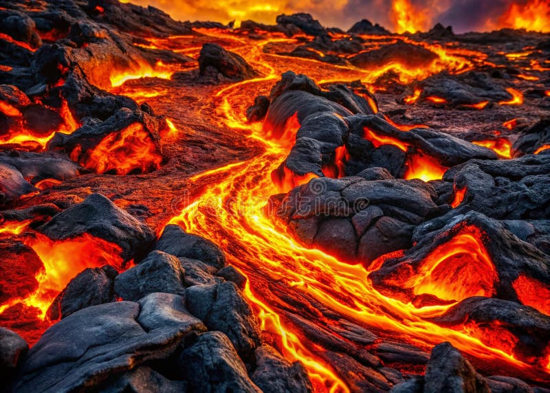 Stunning Panoramic Lava Flow Background a Captivating Visual for ...