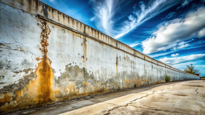 Stunning Panoramic Long Exposure of Weathered White Concrete and Stone ...