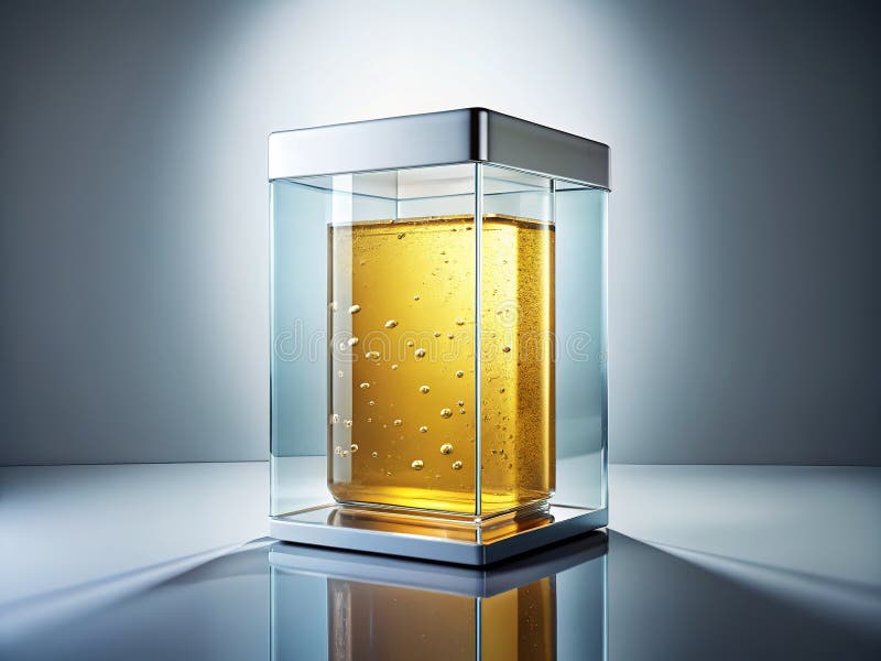 Stunning Panoramic Mockup of a Full Clear Liquid Container in a Modern ...