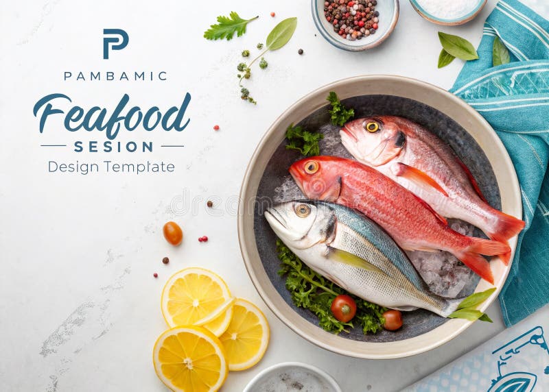 Stunning Panoramic Seafood Design a Versatile Template Featuring Fish ...