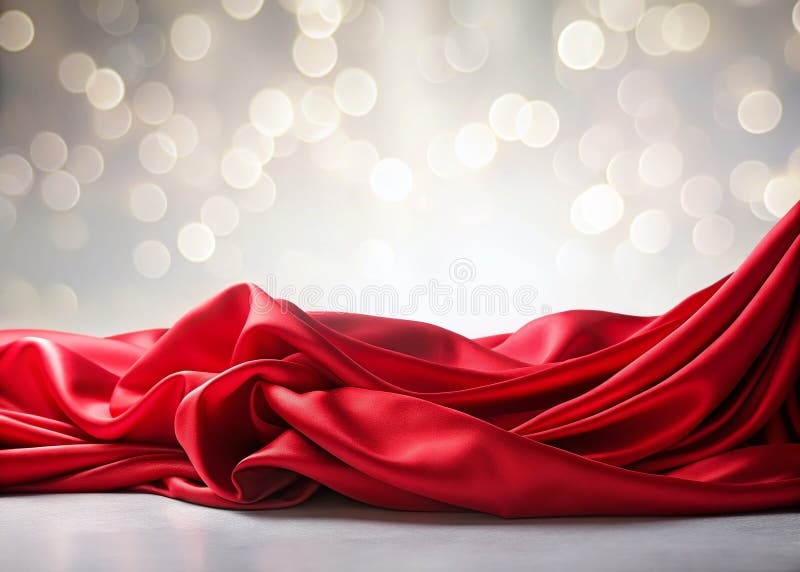Stunning Panoramic View of a Bold Red Fabric Drape Against a Crisp ...