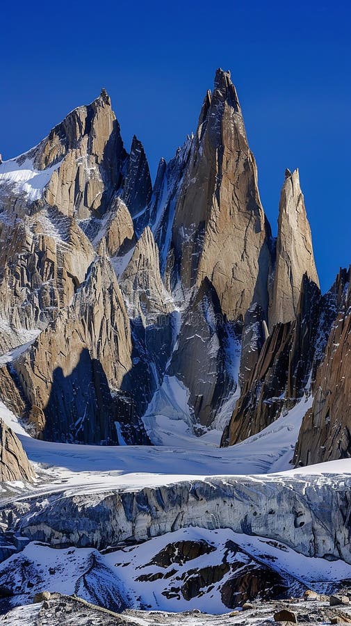 A Stunning Panoramic View of Dramatic Mountain Ridge Stock Illustration ...