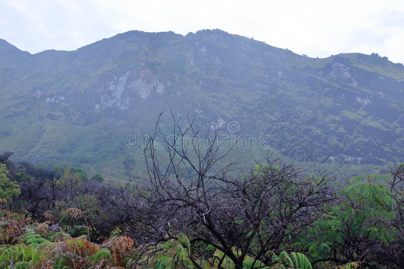 Stunning Panoramic View of the Ijen Volcano Complex with Mountains ...