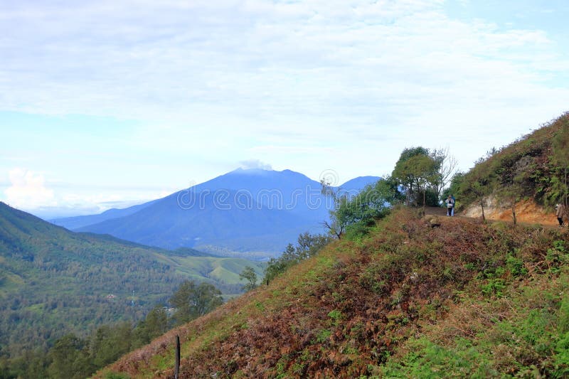 Stunning Panoramic View of the Ijen Volcano Complex with Mountains ...