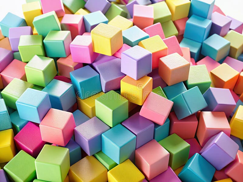 Pastelcolored Cubic Building Blocks Stock Illustrations – 2 ...