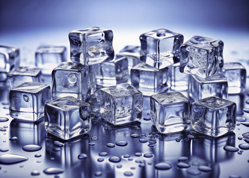 Stunning Panoramic View of Scattered Ice Cubes on a Pristine White ...