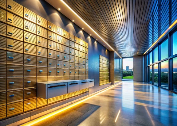 Sleek Modern Mailboxes Enhance a Contemporary Building Lobby a ...