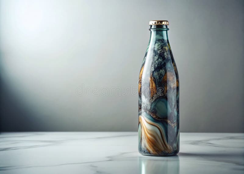 Stunning Panoramic View of a Sophisticated Marble Pop Bottle Against a ...