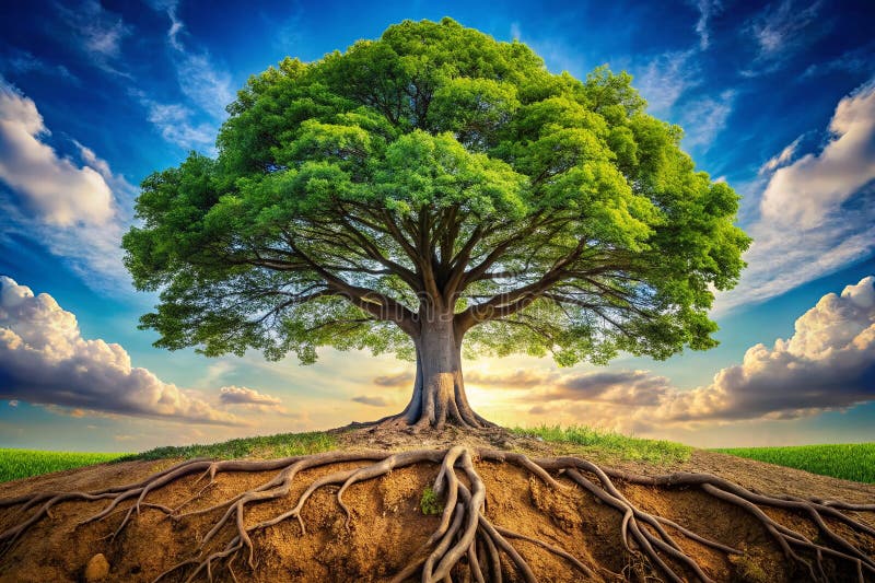 A Stunning Panoramic View of a Trees Underground Root System Exploring ...