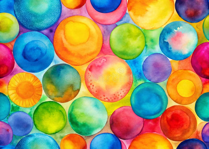 Stunning Panoramic Watercolor Circle Pattern Background a Vibrant ...