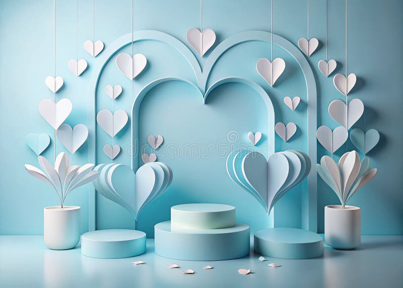 Stunning Pastel Blue 3D Abstract Product Display a Versatile Modern ...